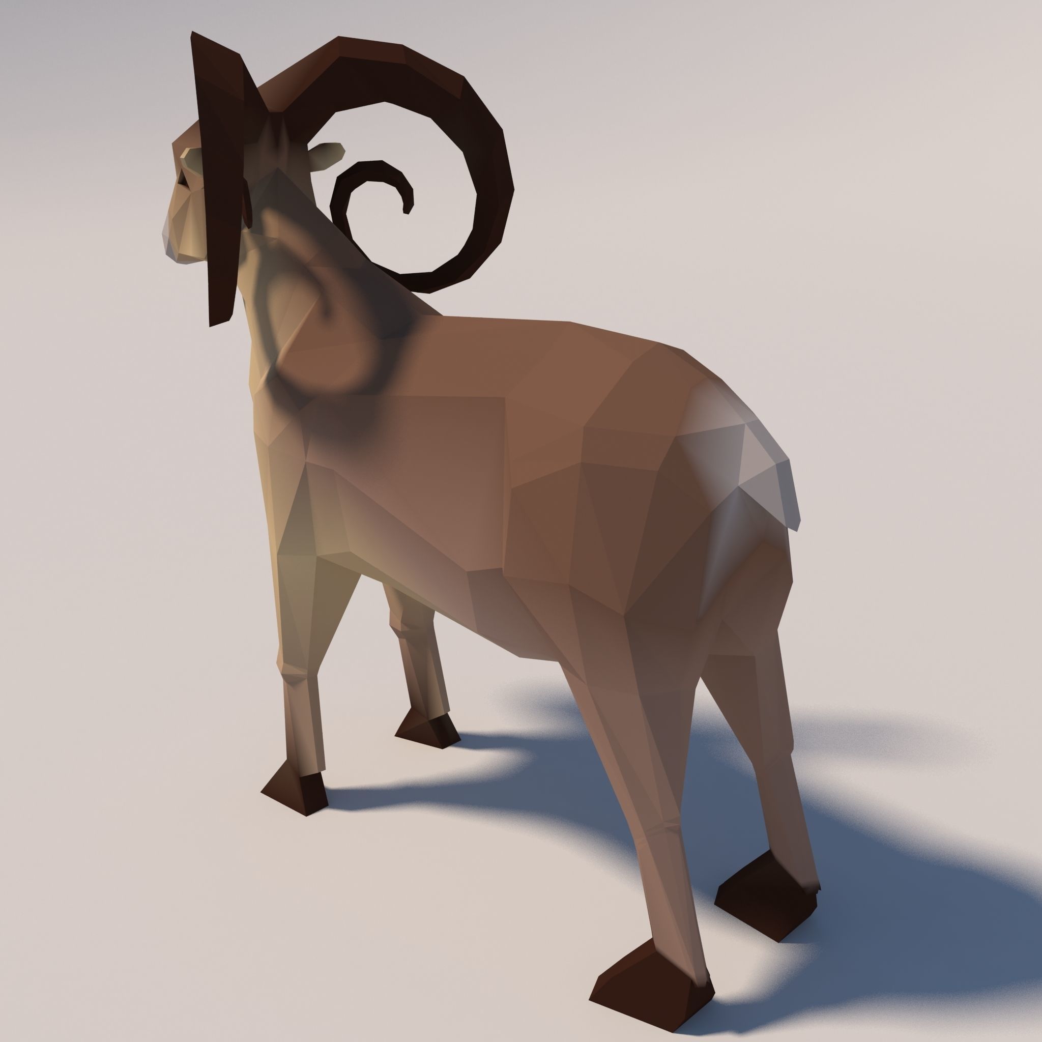 3D model Game Ready Low-Poly Goat VR / AR / low-poly rigged animated ...