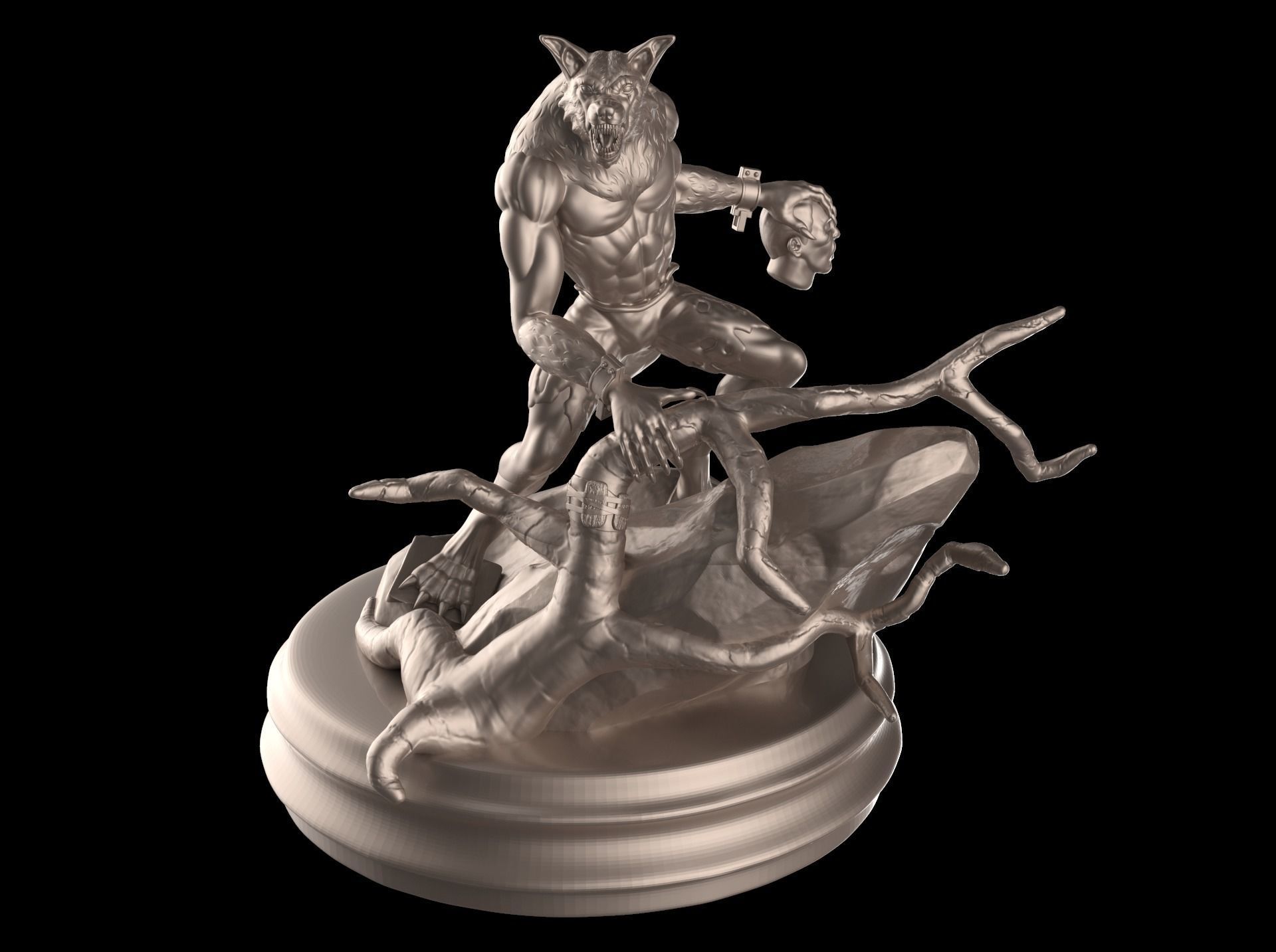 Werewolf statue free 3D model 3D printable | CGTrader
