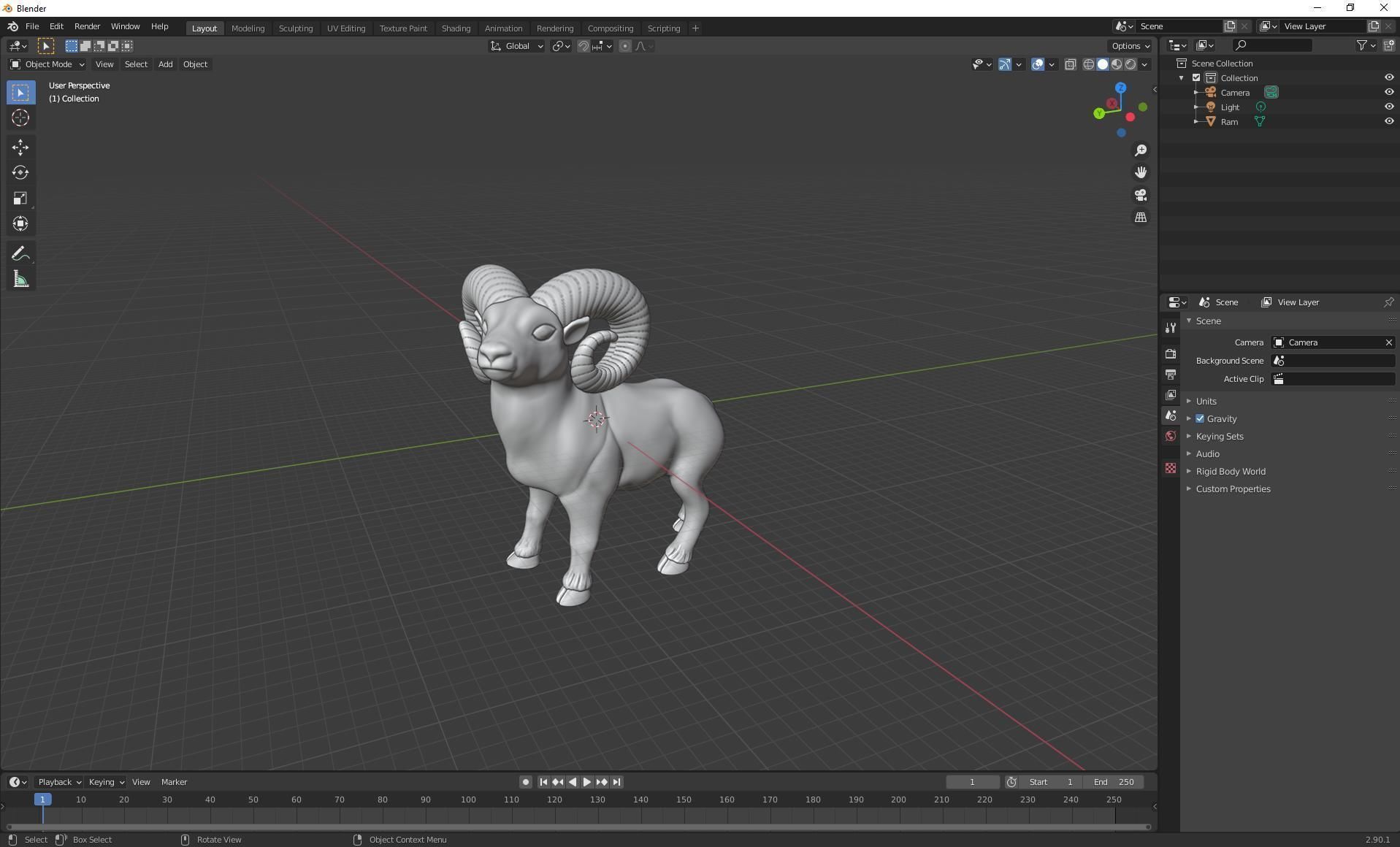 Statuette of a RAM 3D model 3D printable | CGTrader