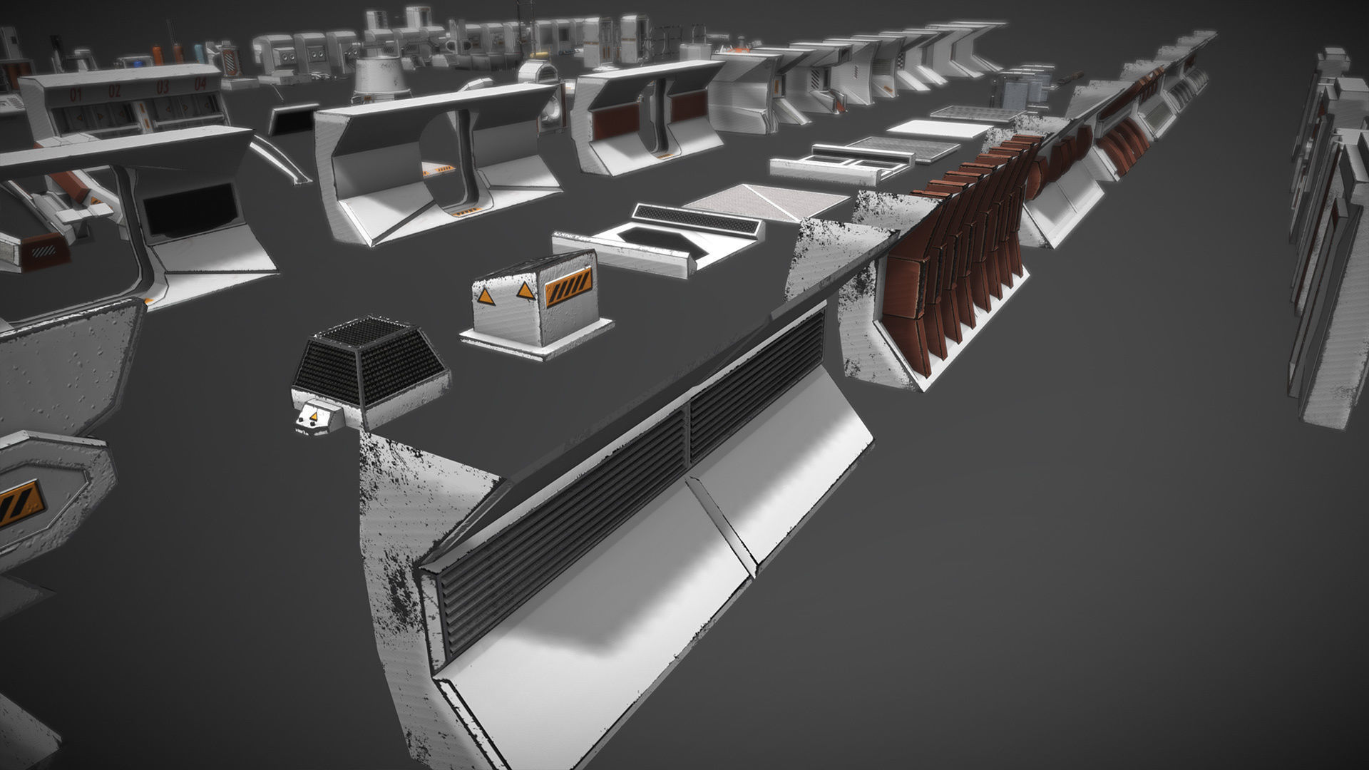 3D model Retro Sci-fi Modular Environment Kitbash VR / AR / low-poly | CGTrader