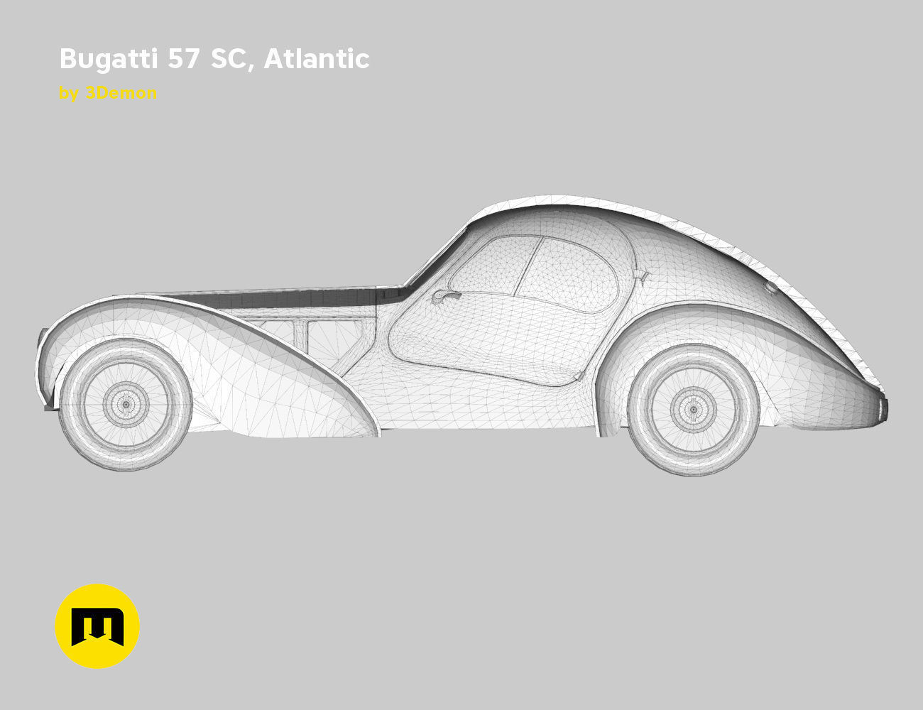 Bugatti 57cs atlantic 3D model 3D printable | CGTrader