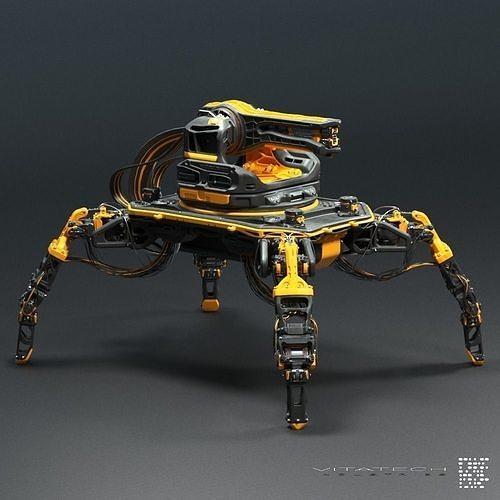 Sci-fi Turret robot 3D model | CGTrader