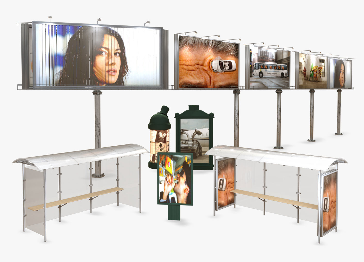 A set of outdoor advertising 3D model | CGTrader