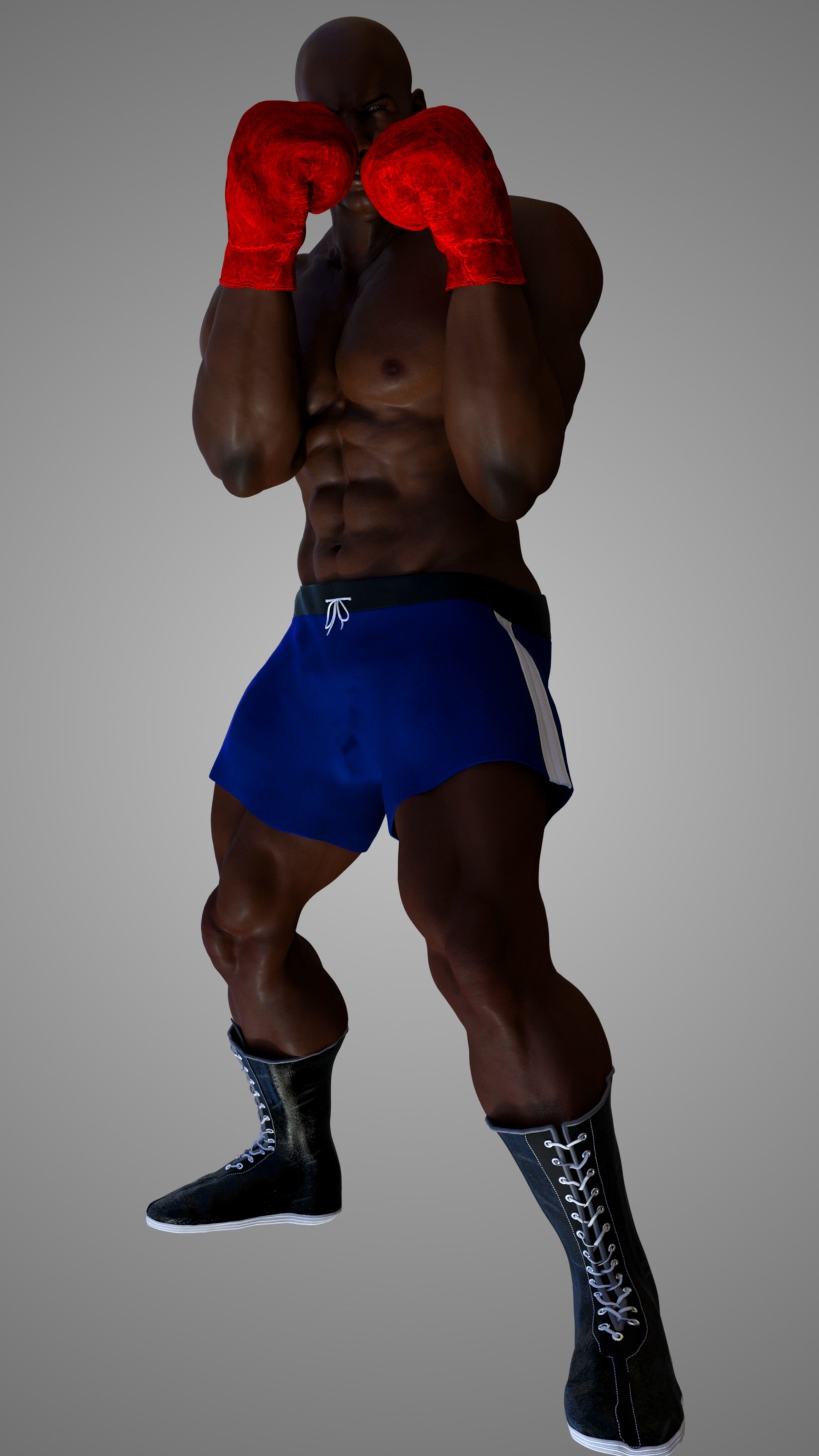 Male African BOX - MMA Fighter 3D model animated rigged | CGTrader
