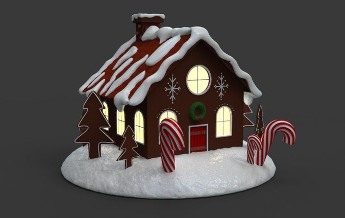 Gingerbread house 3D model 3D printable | CGTrader