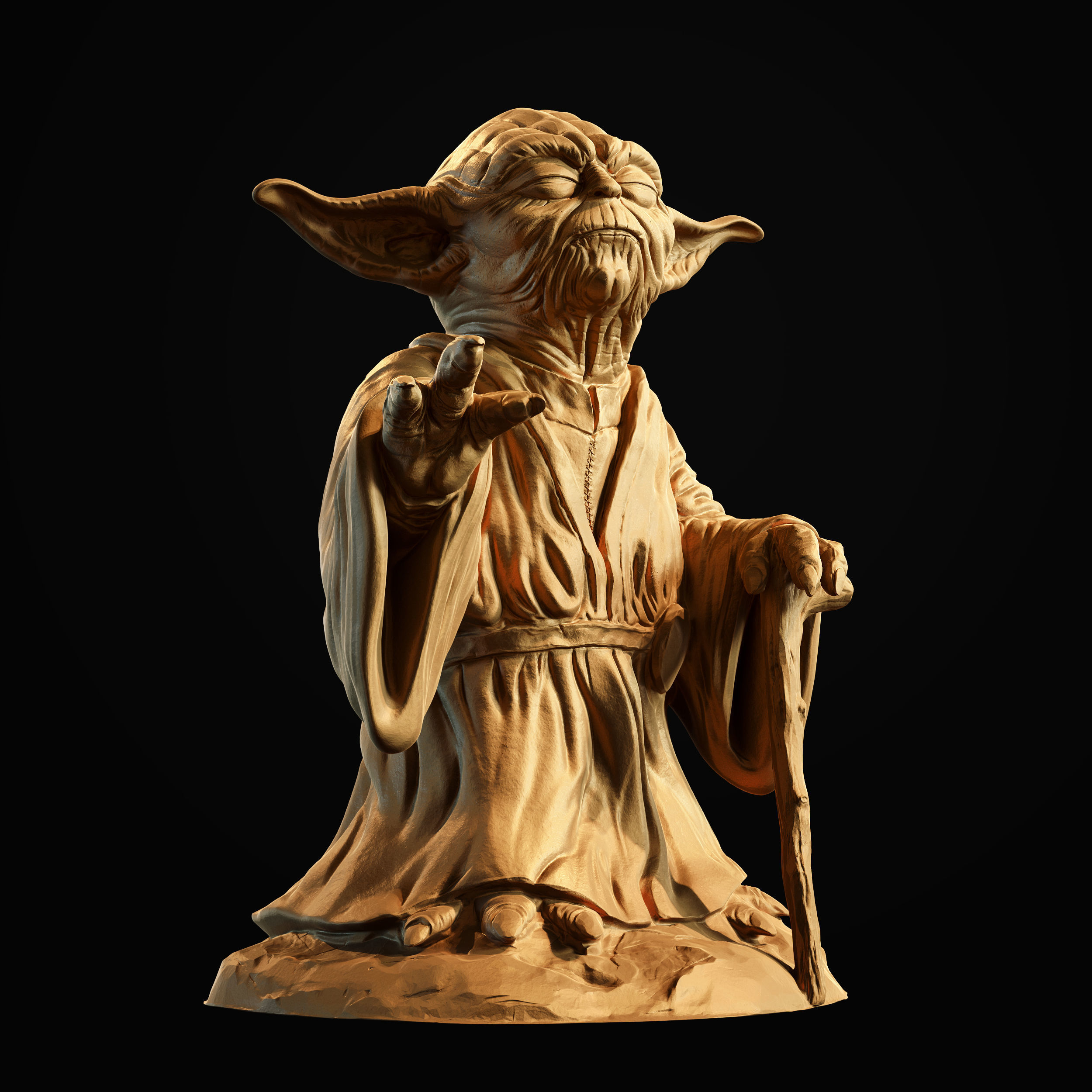 Yoda Sculpture fan 3d print model 3D model 3D printable | CGTrader