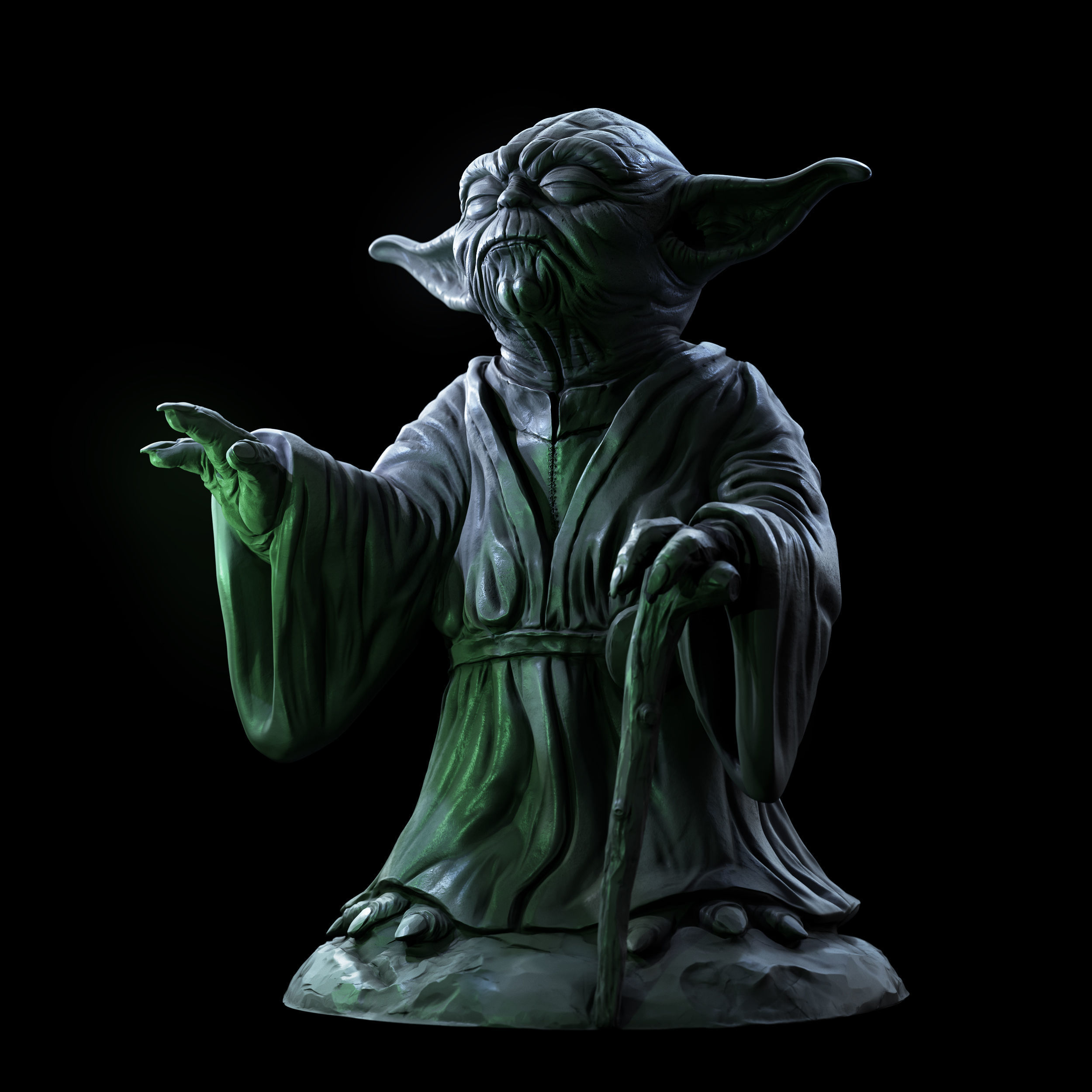 Yoda Sculpture fan 3d print model 3D model 3D printable | CGTrader