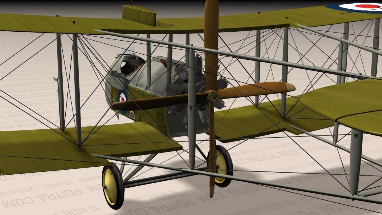 De Havilland DH 2 Fighter Aircraft - WWI - 1916 - Lt DH Geary - 3D ...