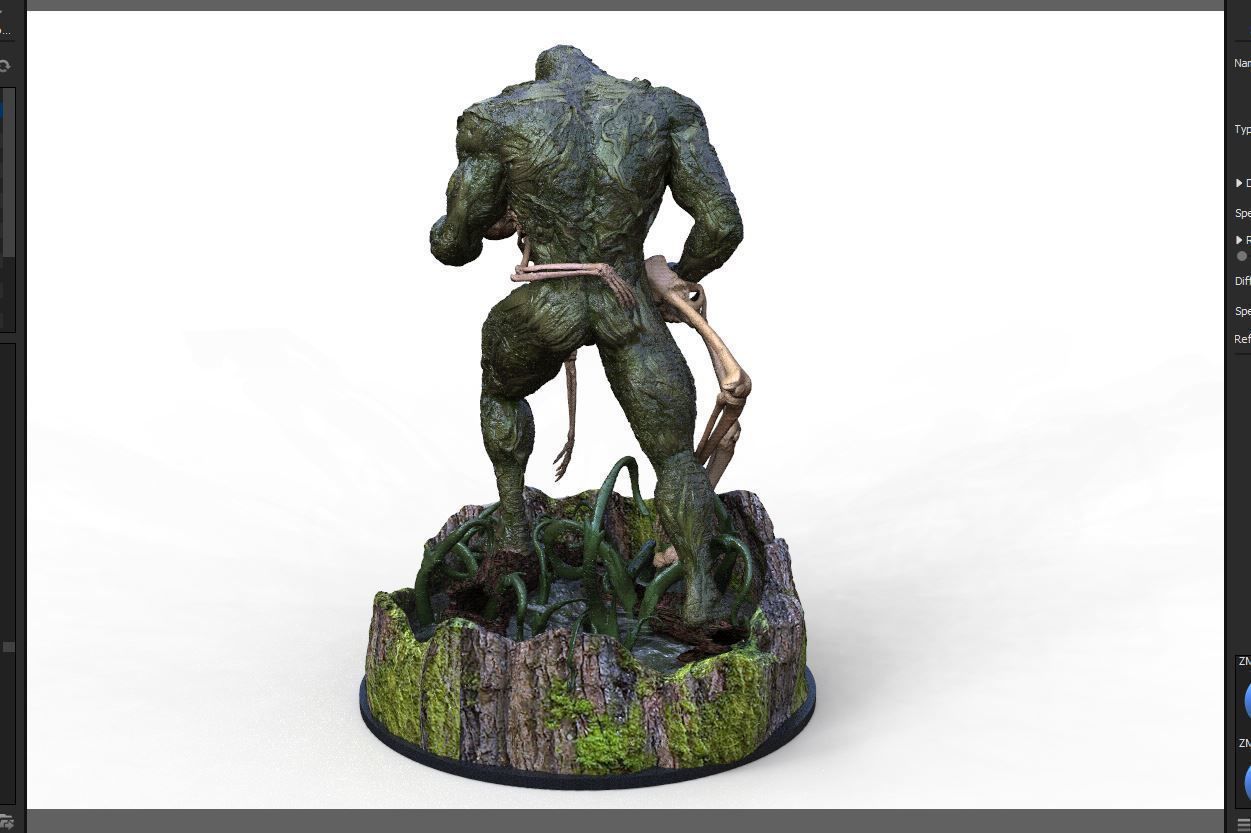 Swamp Thing Statue with light up base 3D model 3D printable | CGTrader