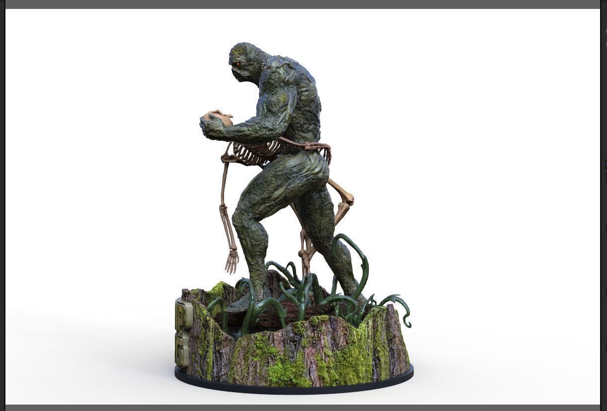 Swamp Thing Statue with light up base 3D model 3D printable | CGTrader