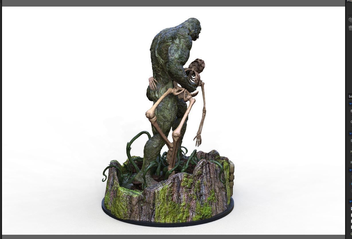 Swamp Thing Statue with light up base 3D model 3D printable | CGTrader
