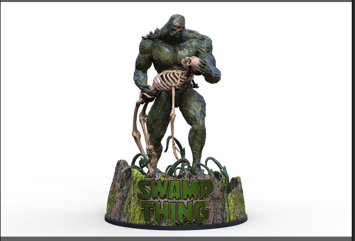 Swamp Thing Statue with light up base 3D model 3D printable | CGTrader