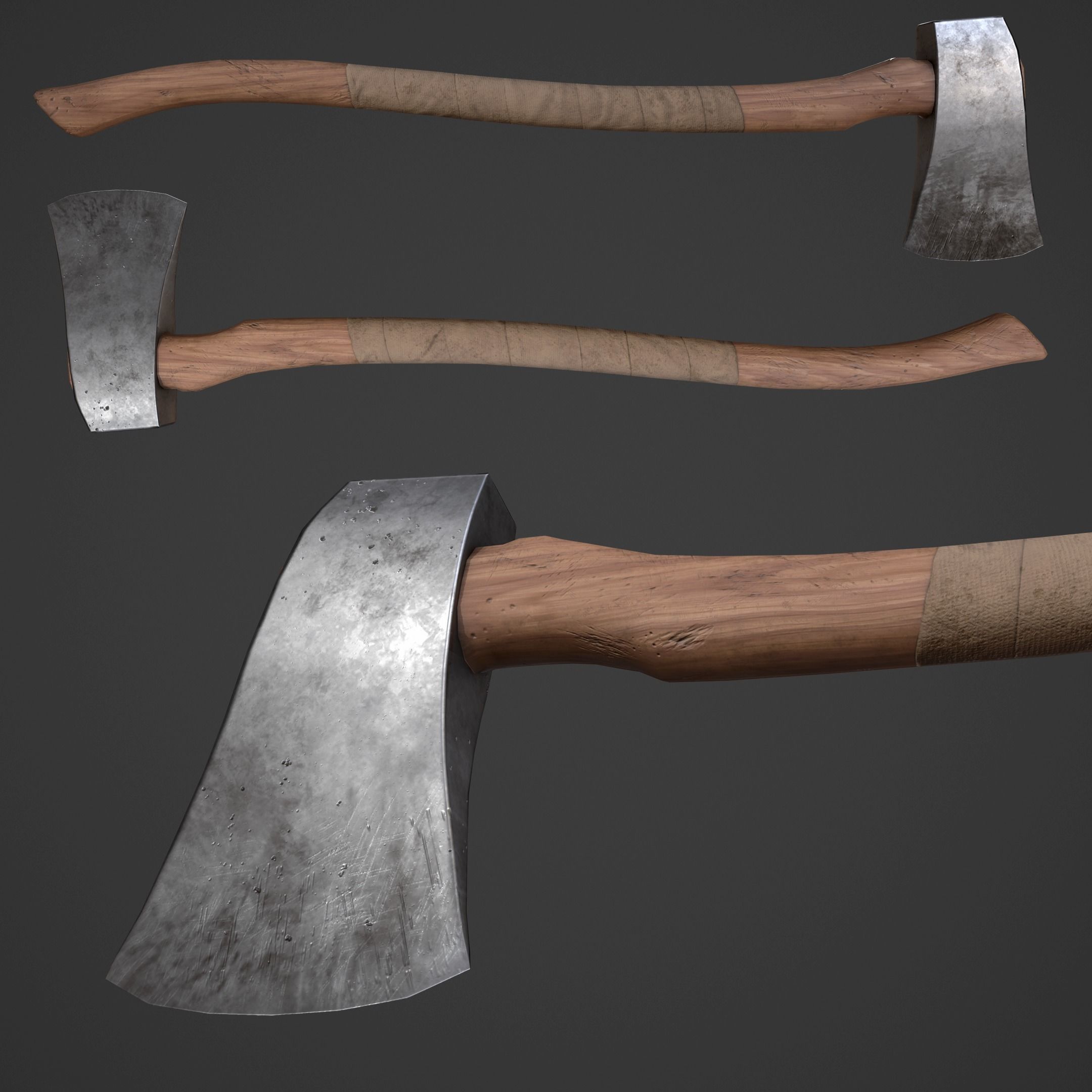 3D model Wooden Axe - Melee Weapon VR / AR / low-poly | CGTrader
