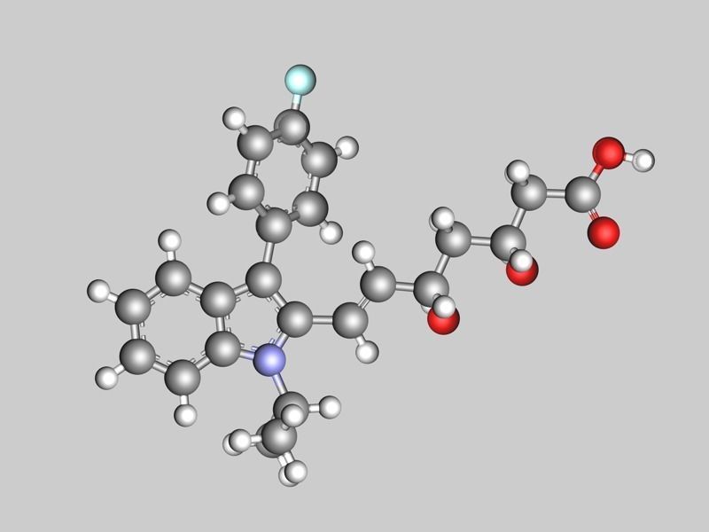 Fluvastatin molecule 3D model | CGTrader