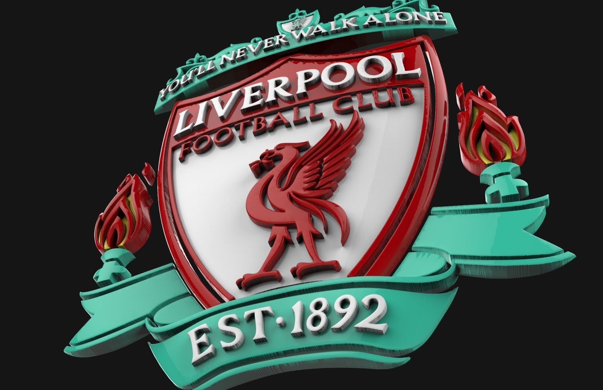Liverpool FC Logo Footbal Club 3D 3D model 3D printable | CGTrader