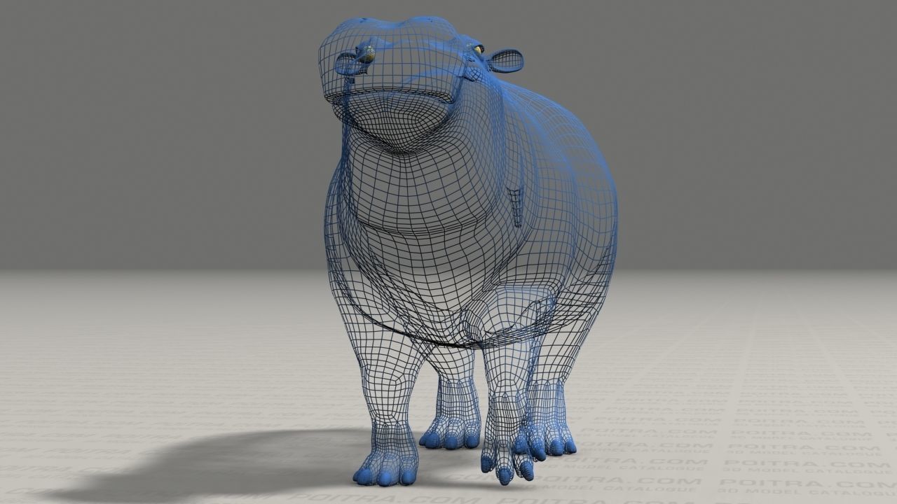 Hippo - Hippopotamus Amphibius - Adult Male - Pose 1 - Textured 3D ...