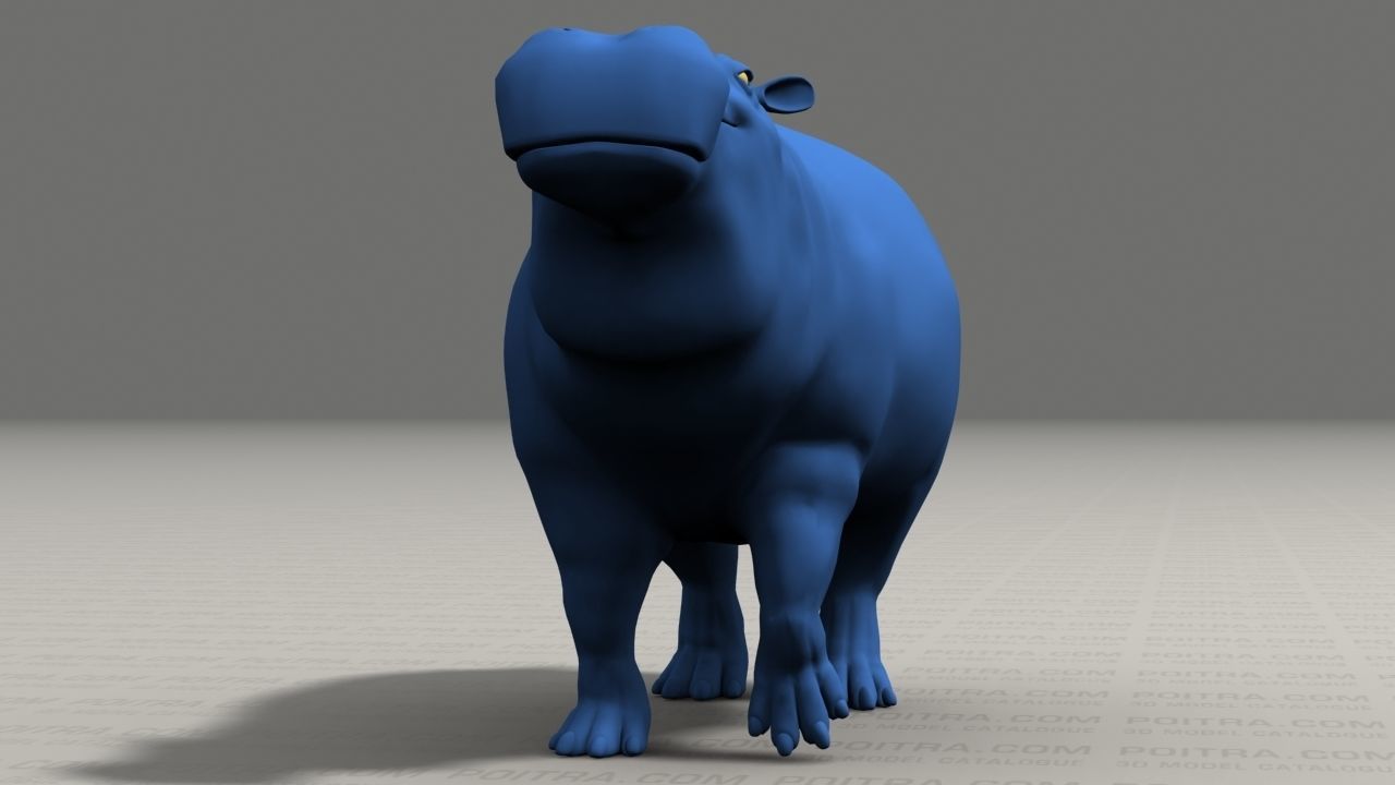 Hippo - Hippopotamus Amphibius - Adult Male - Pose 1 - Textured 3D ...