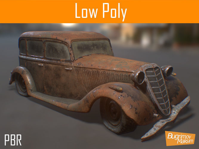 3D model PBR Retro Car 01 VR / AR / low-poly | CGTrader