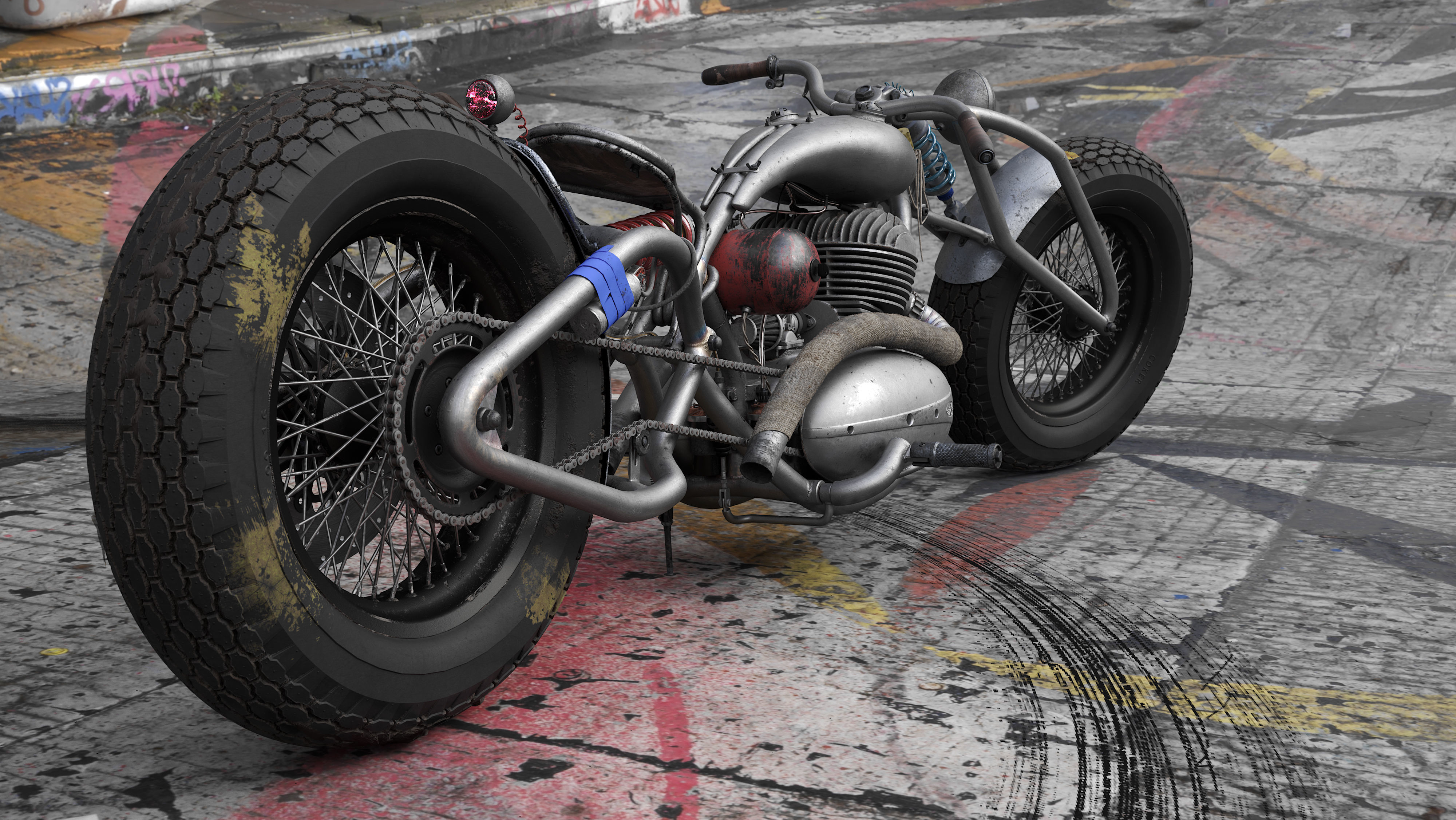 Jawa 354 custom motorcycle 3D model | CGTrader