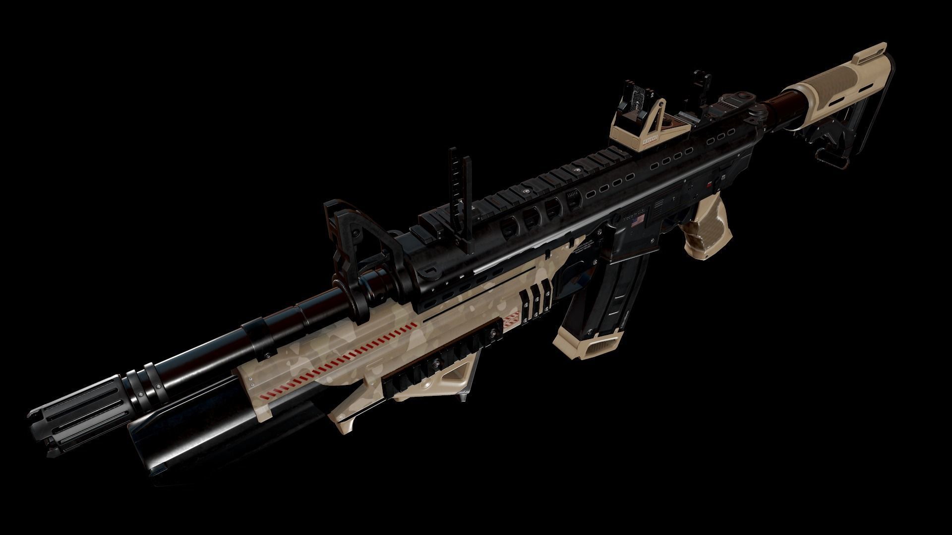 3D model Modern Assault Rifle VR / AR / low-poly | CGTrader