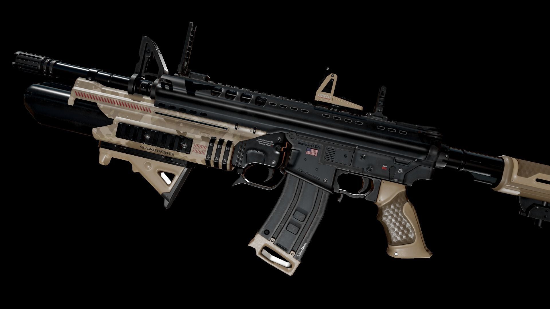 3D model Modern Assault Rifle VR / AR / low-poly | CGTrader