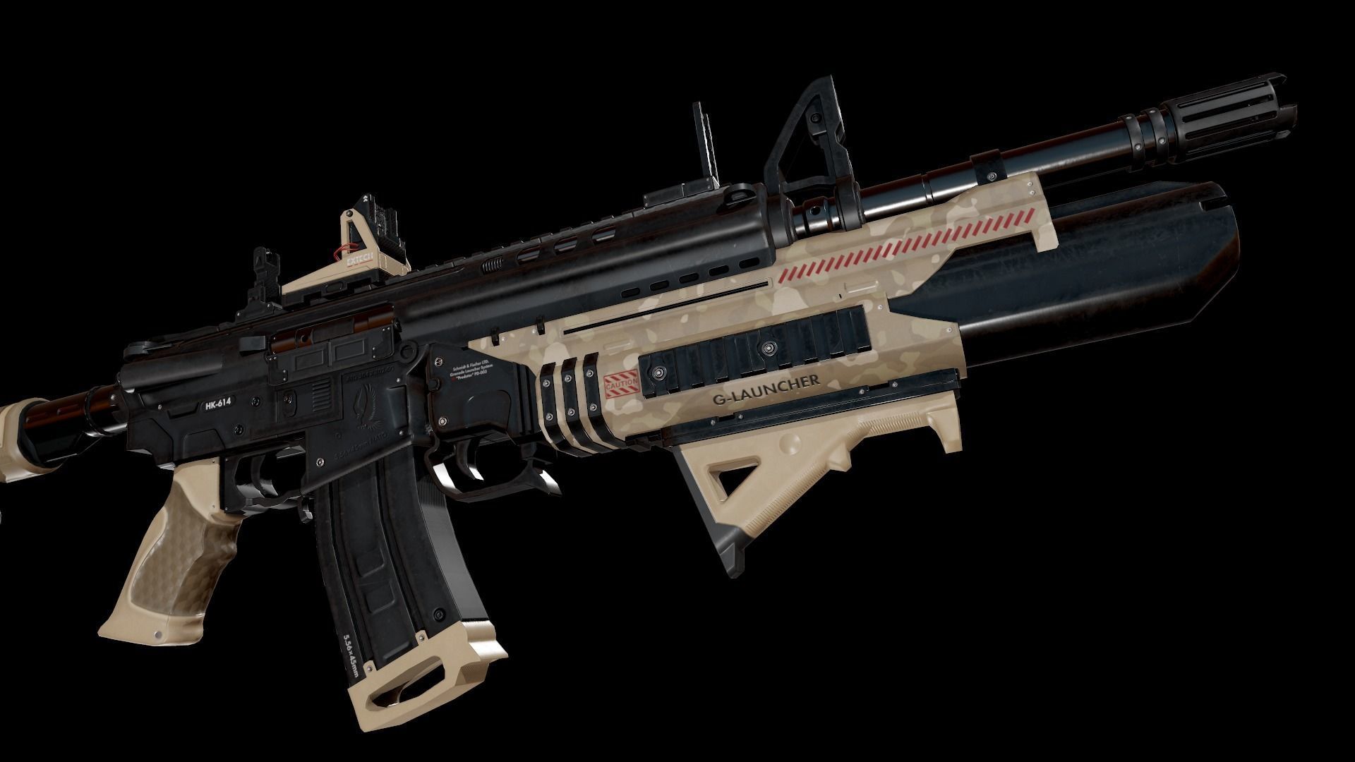 3D model Modern Assault Rifle VR / AR / low-poly | CGTrader