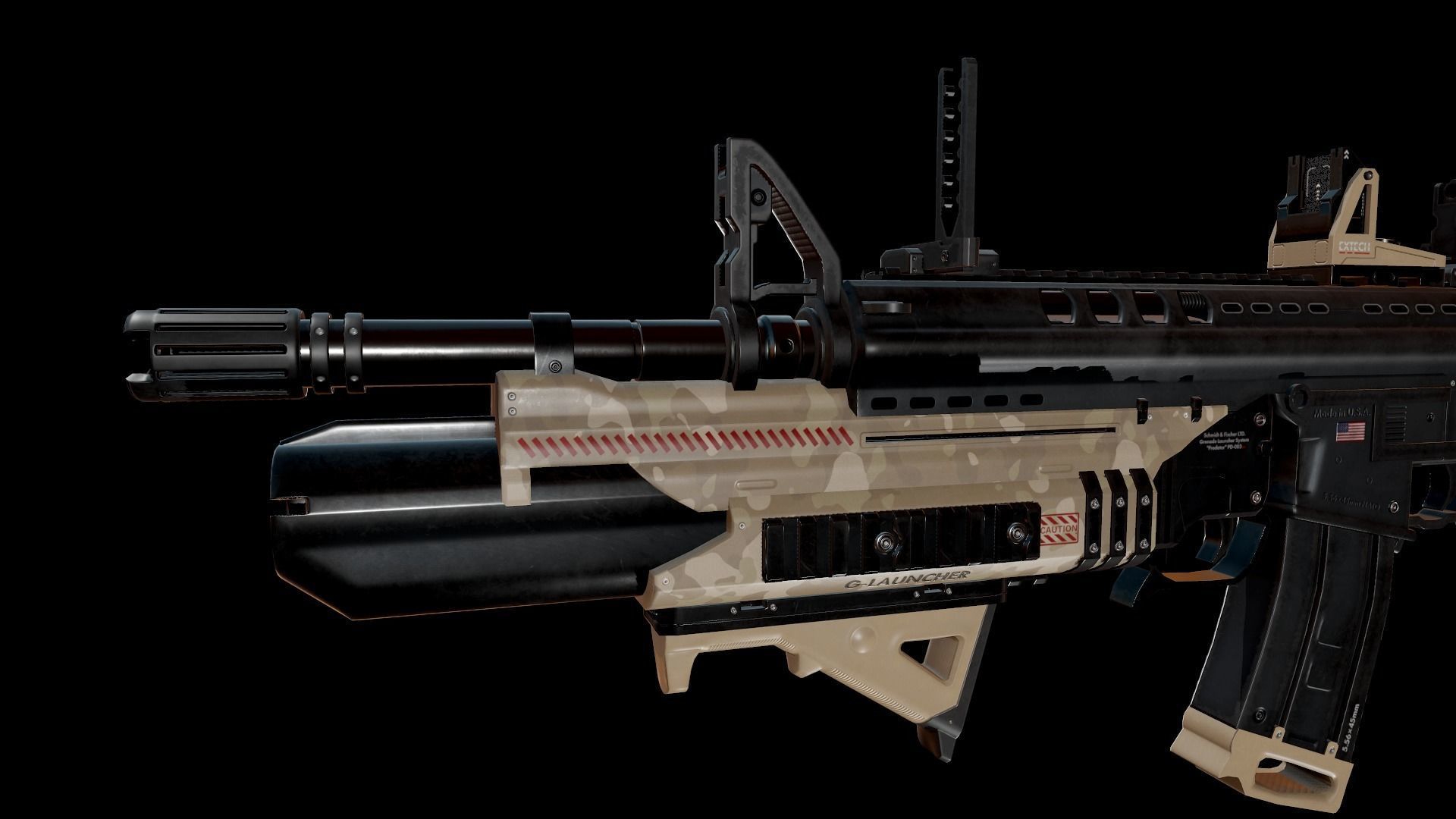 3D model Modern Assault Rifle VR / AR / low-poly | CGTrader