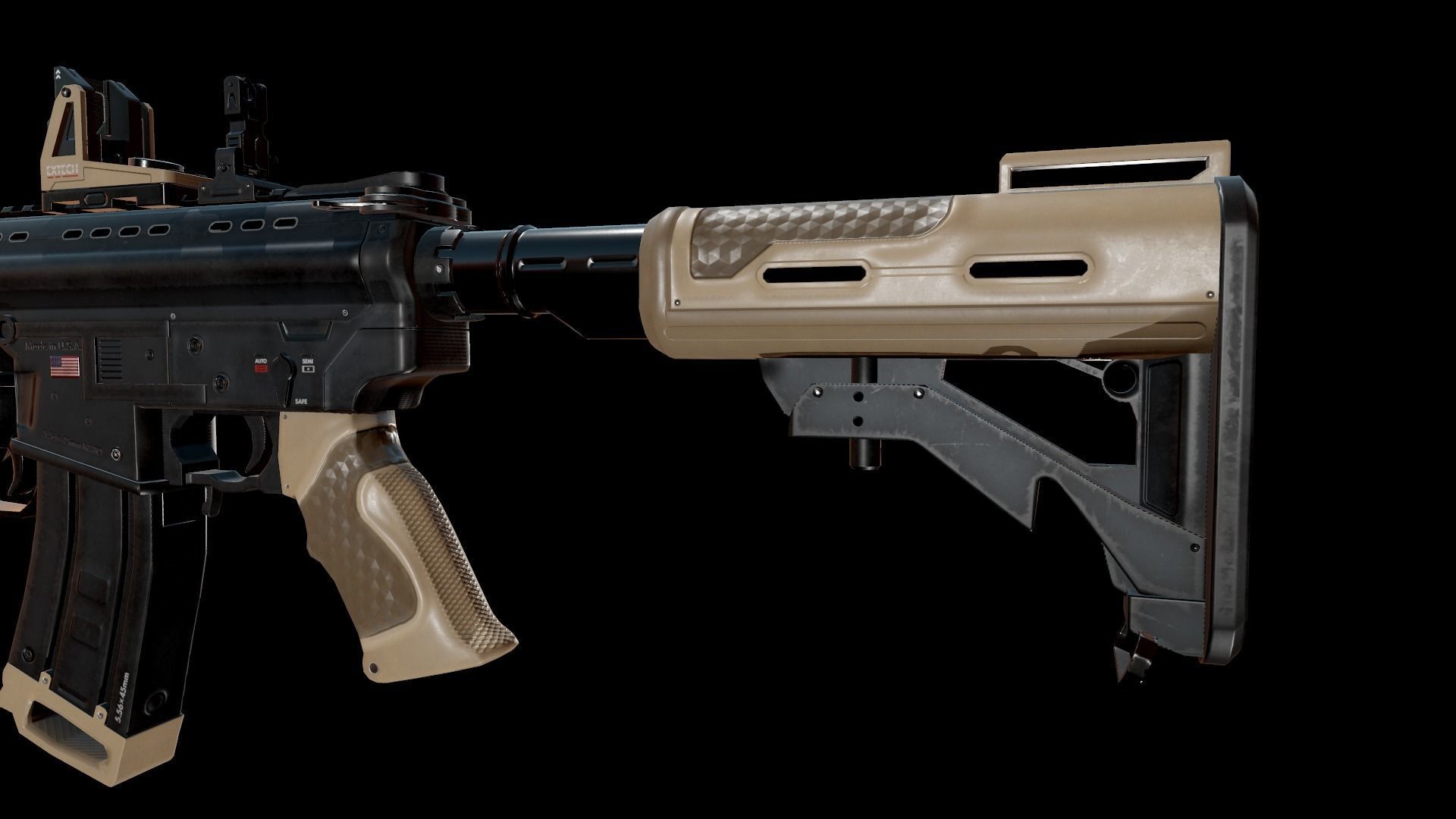 3D model Modern Assault Rifle VR / AR / low-poly | CGTrader