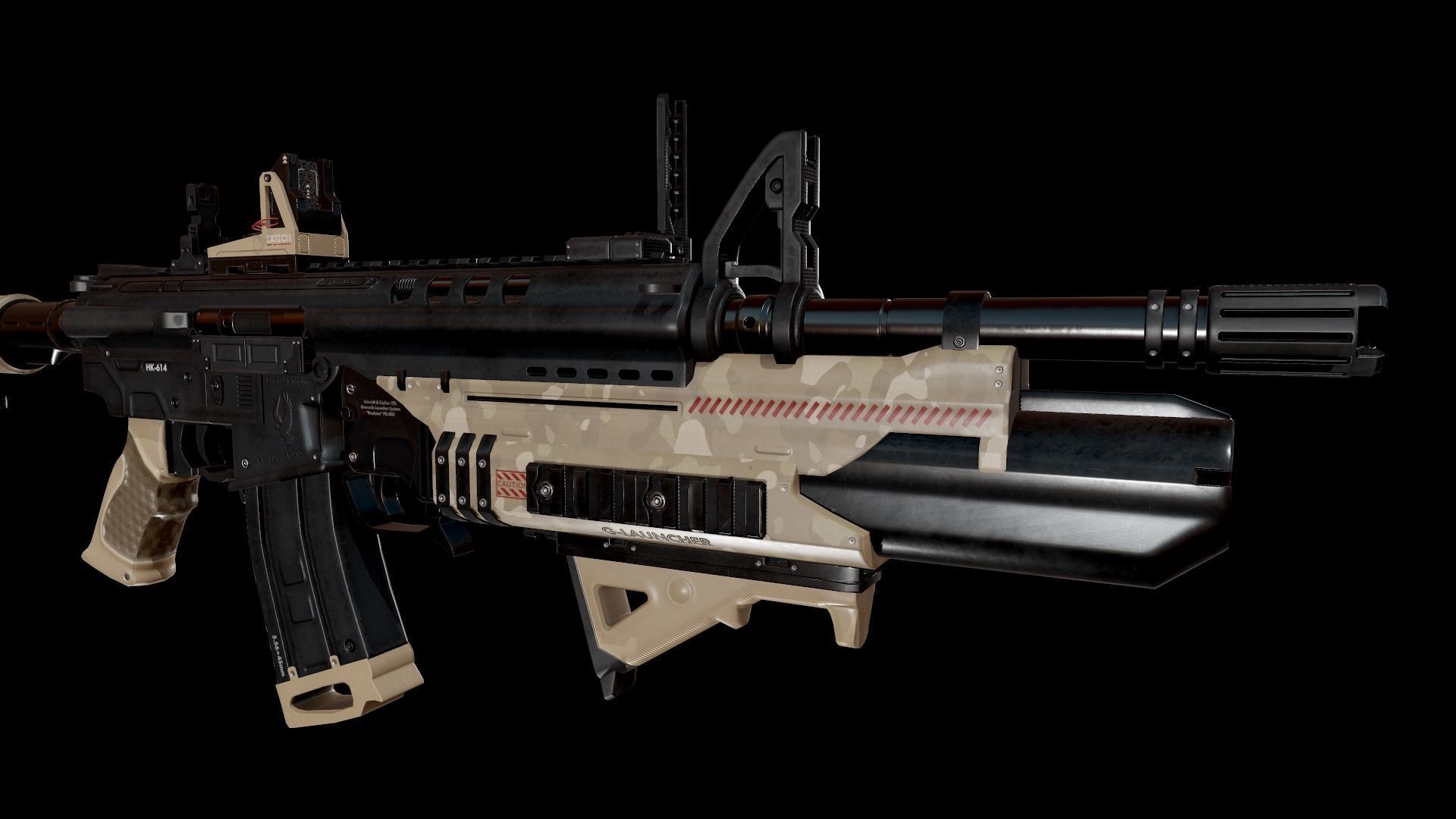 3D model Modern Assault Rifle VR / AR / low-poly | CGTrader