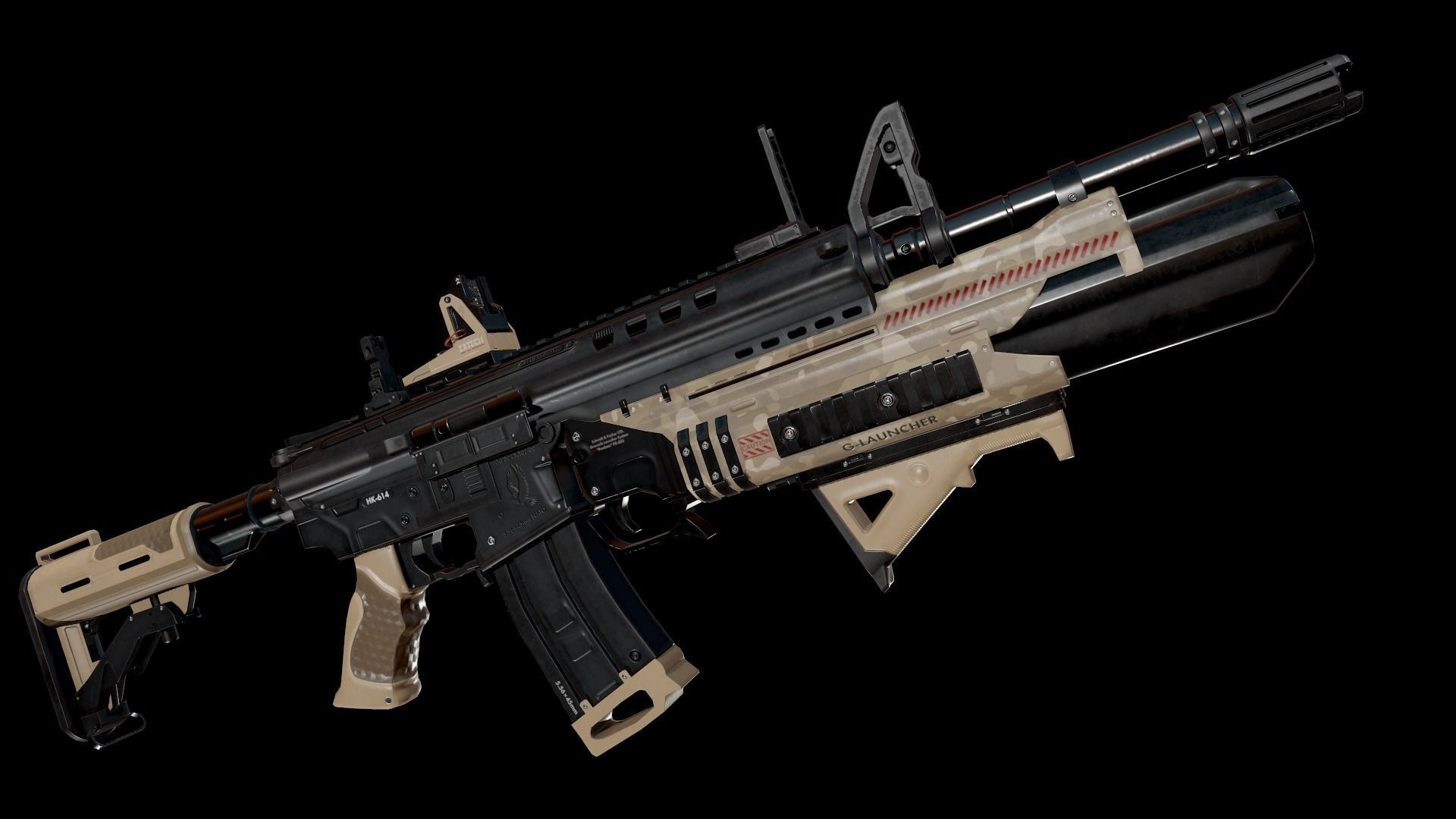 3D model Modern Assault Rifle VR / AR / low-poly | CGTrader