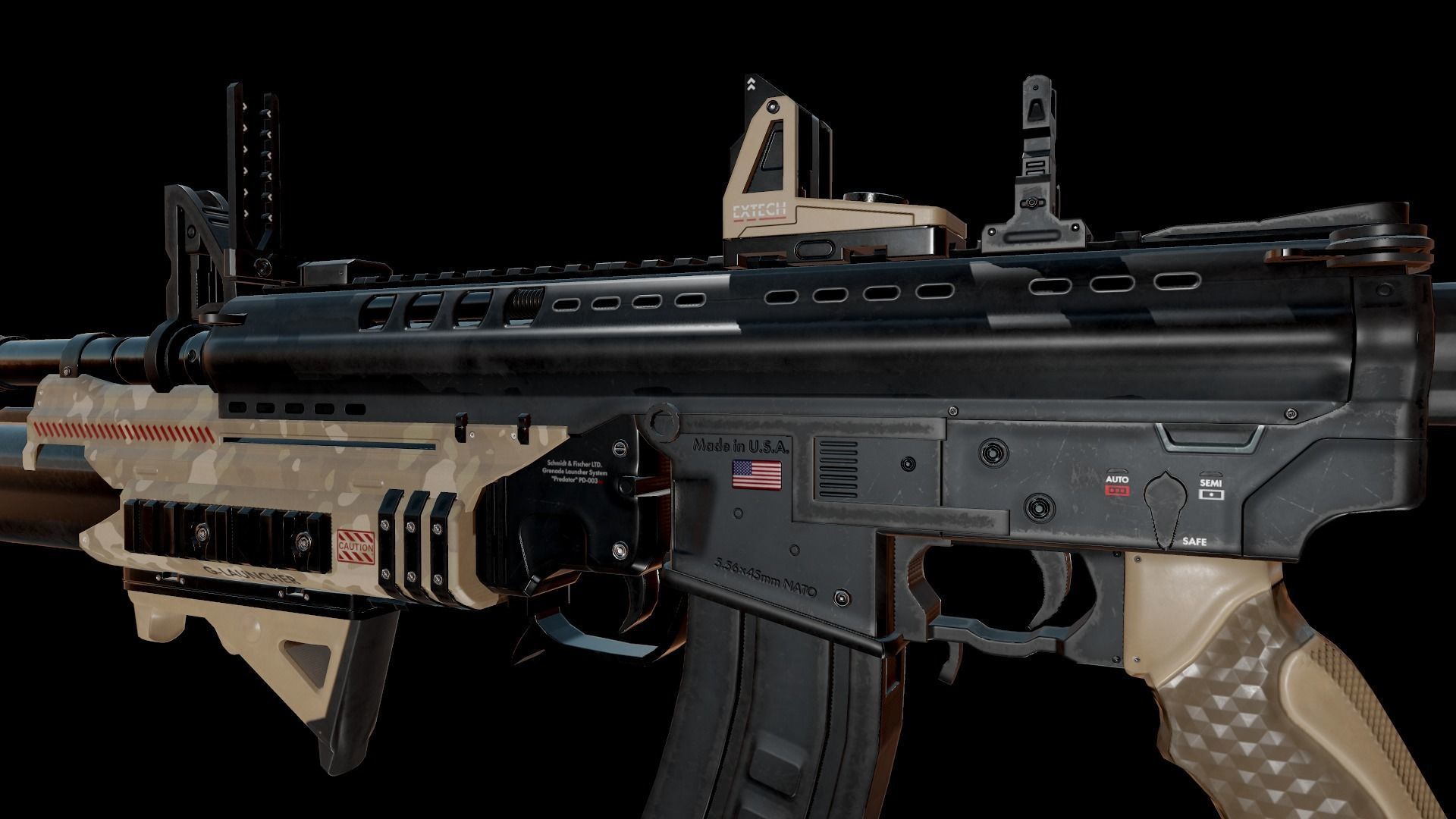 3D model Modern Assault Rifle VR / AR / low-poly | CGTrader