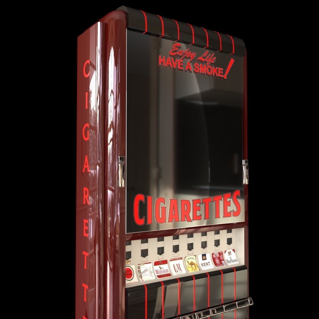 3D model Rowe cigarette dispenser new used and worn PBR model VR / AR ...