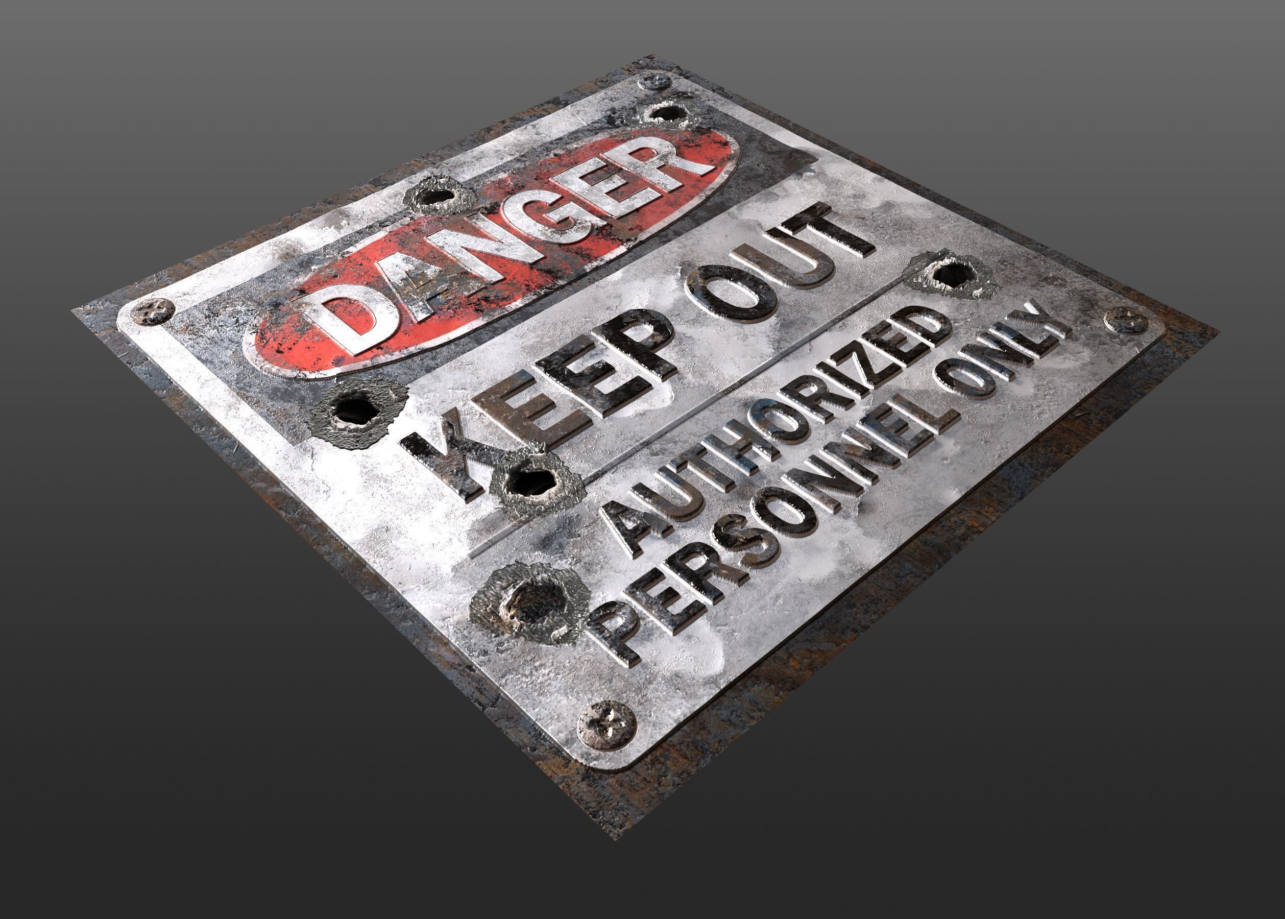 Metal Danger keep out sign Seamless PBR Texture Texture | CGTrader