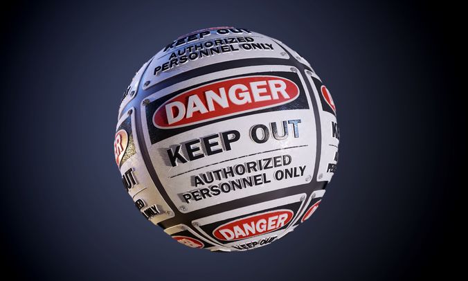 Danger Hazard Sign Keep Out Clean Seamless PBR Texture Texture | CGTrader