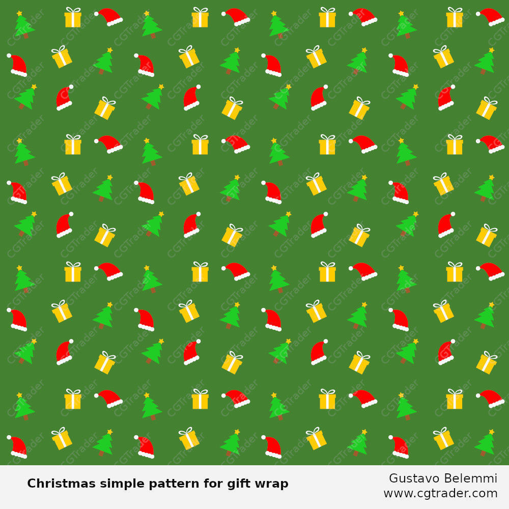 Texture Low Poly Gift Box and 4 Gift Wrap Textures VR / AR / low-poly ...