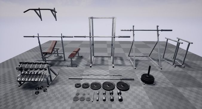 3D model GYM pack props VR / AR / low-poly | CGTrader