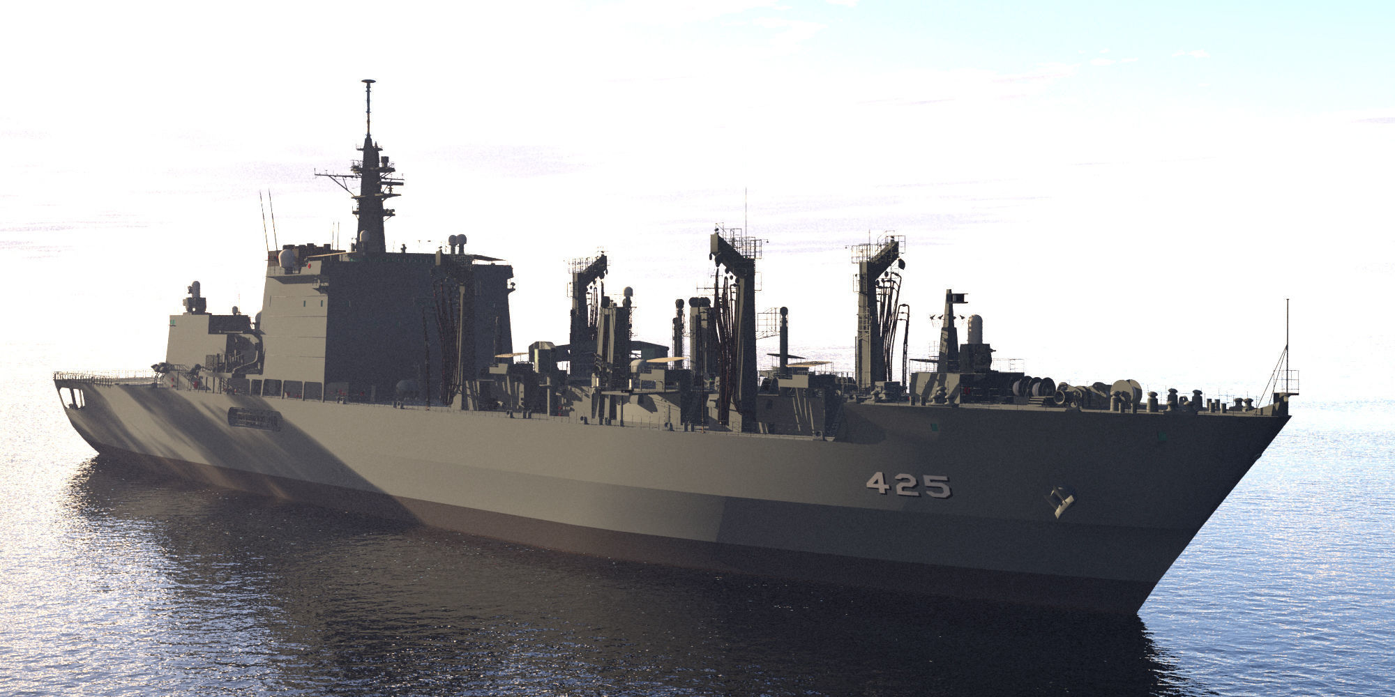 JMSDF Supply ship Mashu 3D model | CGTrader