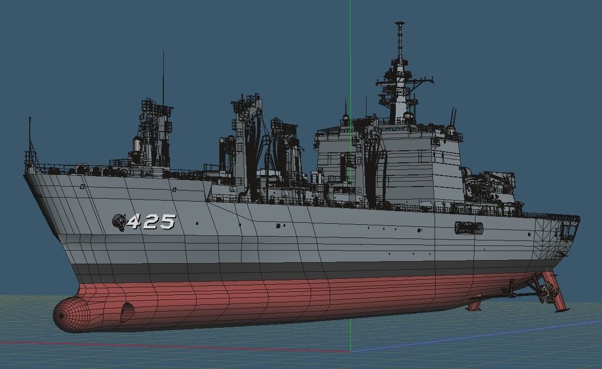 JMSDF Supply ship Mashu 3D model | CGTrader