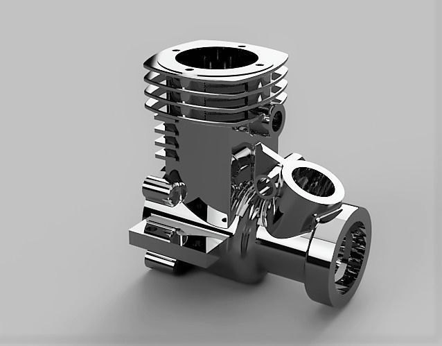2 stroke engine block 3D model | CGTrader