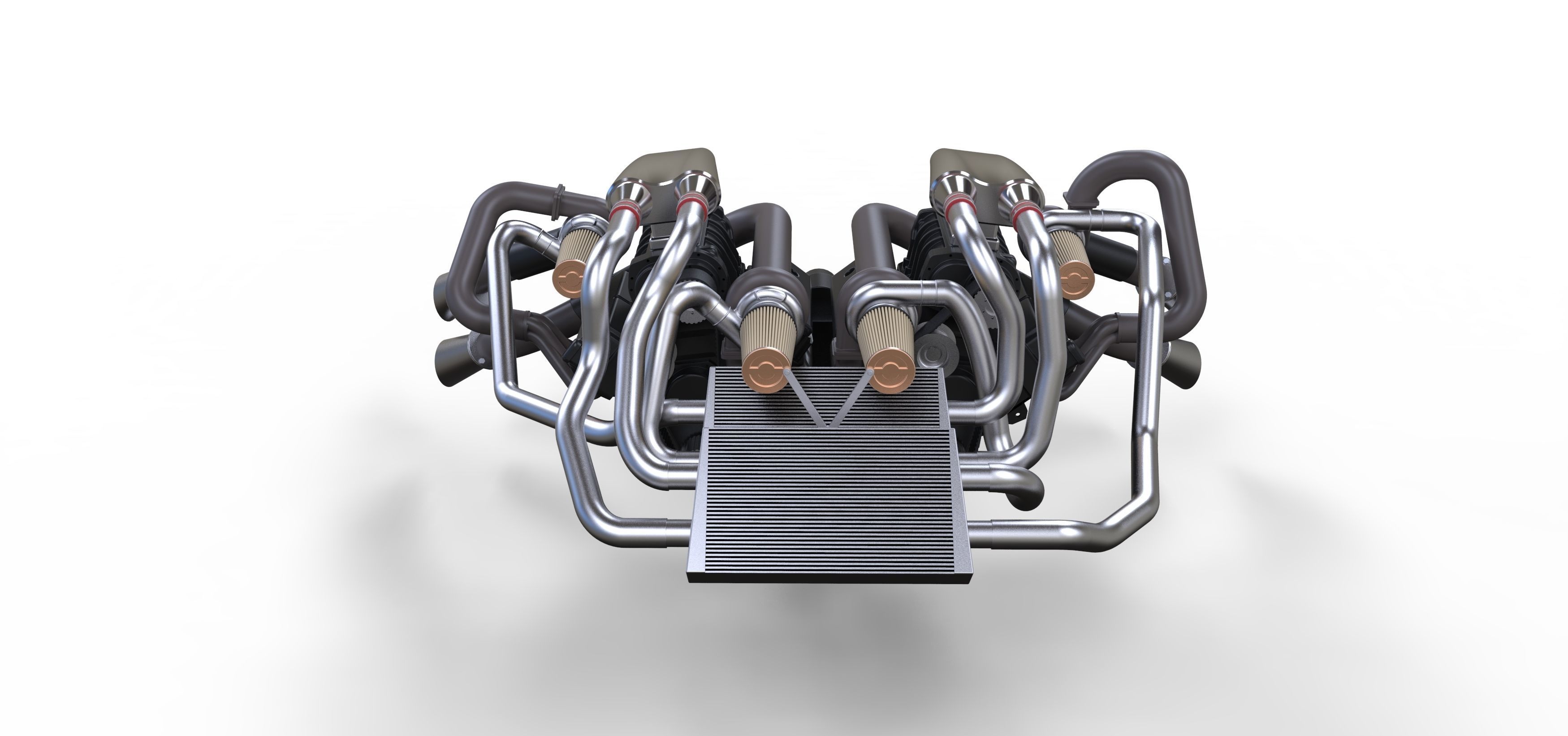 Double engine V8 3D model | CGTrader