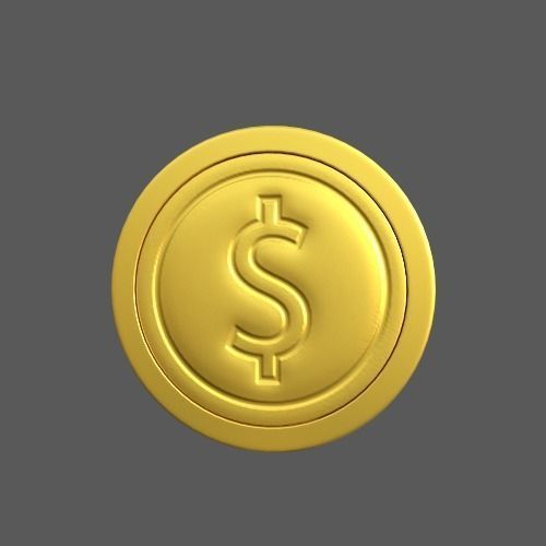 3D model Dollar Gold Coin VR / AR / low-poly | CGTrader