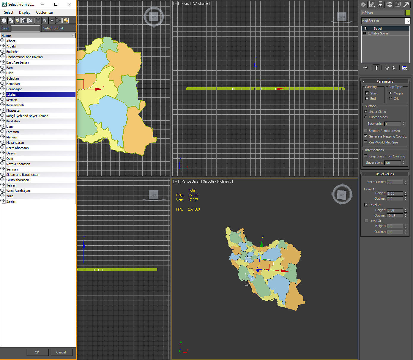 3d Political Map of Iran 3D model | CGTrader