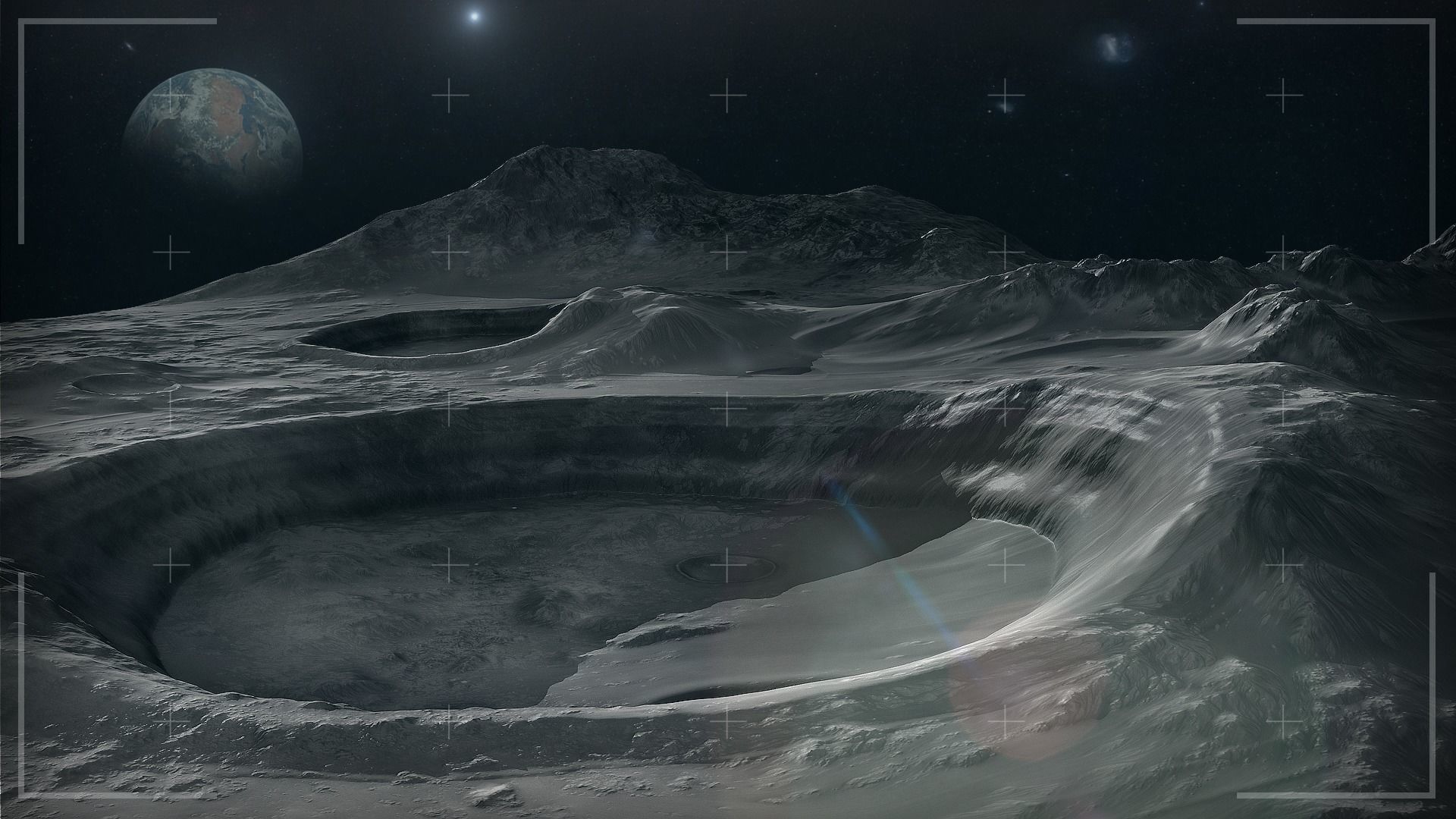 3D model Large-Scale Moon Environment - Craters VR / AR / low-poly ...