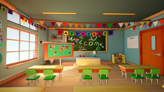 Class room - 3D model for Cartoons 3D model | CGTrader