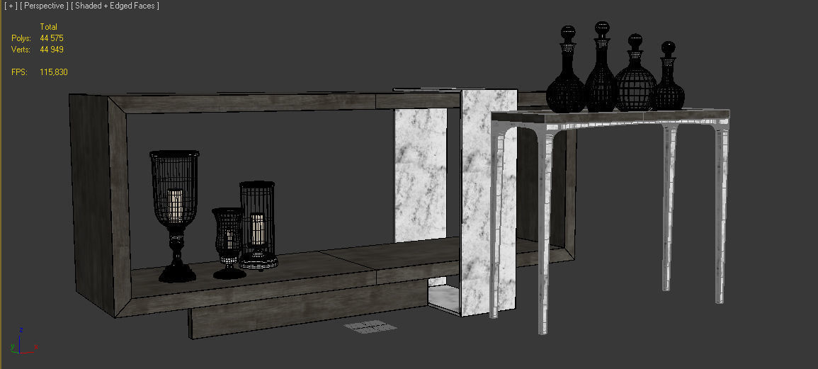 Bernhardt Linea Console Tables 3D model | CGTrader