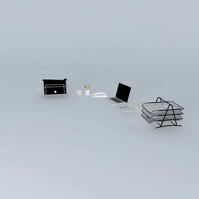 Office work objects free 3D model | CGTrader