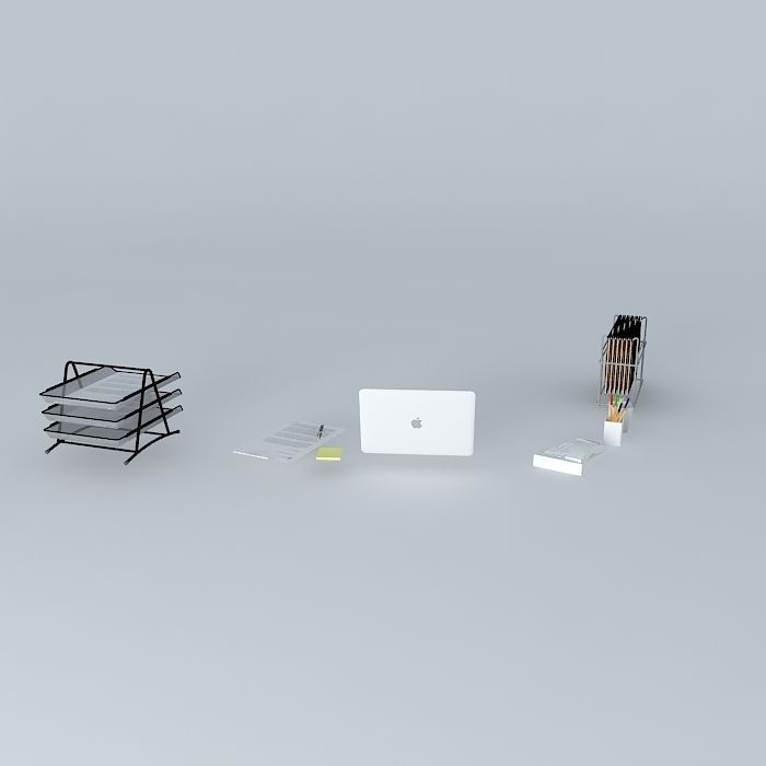 Office work objects free 3D model | CGTrader