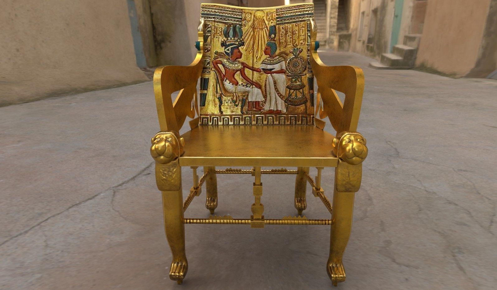 3D model Egyptian Chair VR / AR / low-poly | CGTrader