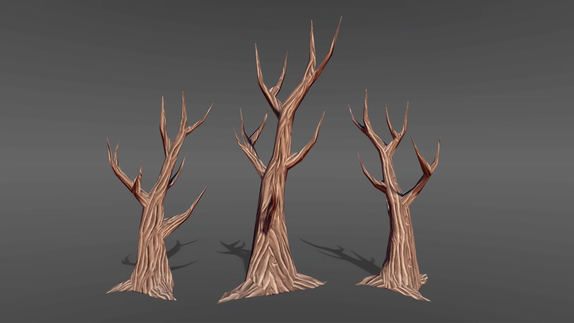 3D model Hand Painted Dead Tree Low Poly VR / AR / low-poly | CGTrader