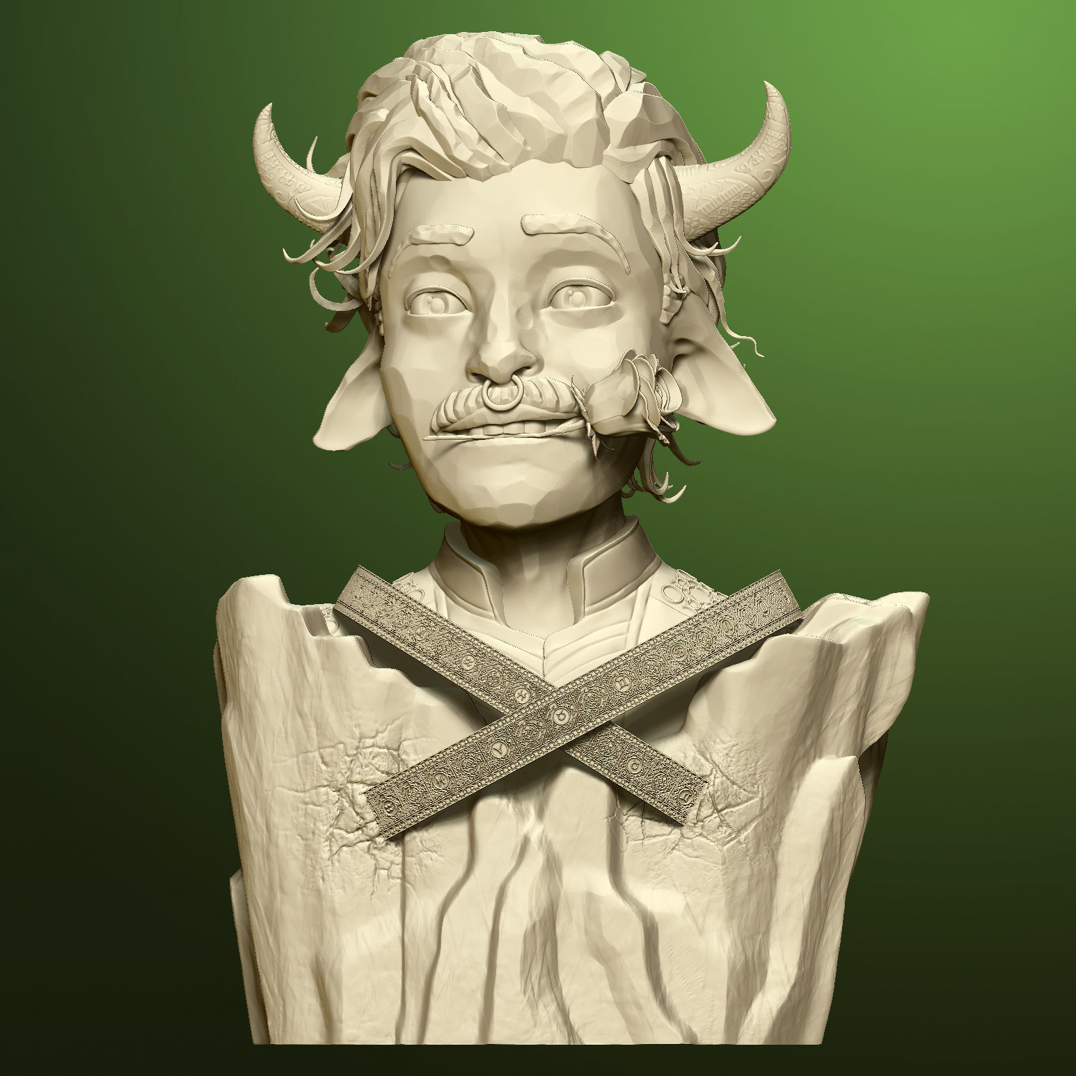Colored 3D Printable Statue Zodiac Sign Taurus free VR / AR / low-poly ...